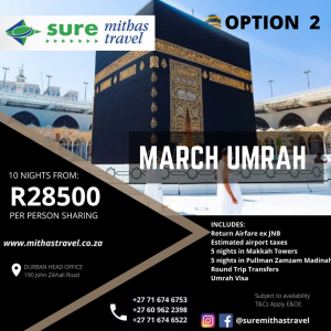 Sure Mithas Travel - March Umrah - Option 2 | March 2022 Umrah Package ...