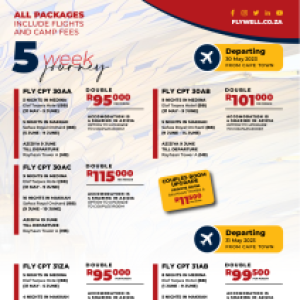 Flywell Travel - FLY CPT 31AB | Hajj 2023 / 1444 Packages - South Africa