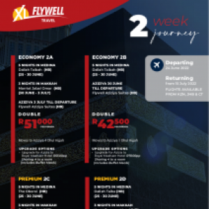 Flywell Travel - Premium 2D | Hajj 2022 / 1443 Packages - South Africa