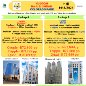 Al Maasi Nujoom - Package 1: 6 Week Economy | Hajj 2024 / 1445 Packages ...