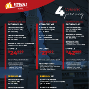 Flywell Travel - Economy 4B | Hajj 2022 / 1443 Packages - South Africa