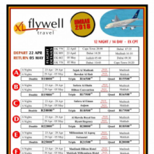 Flywell Travel - Umrah Package EX CPT - 22nd April 2018 - 5th May 2018 ...