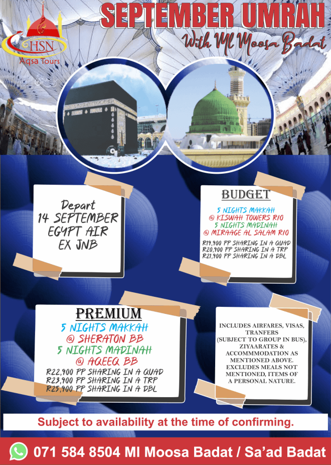 HNS Tours - September Umrah - Budget Package | September / October 2022 ...