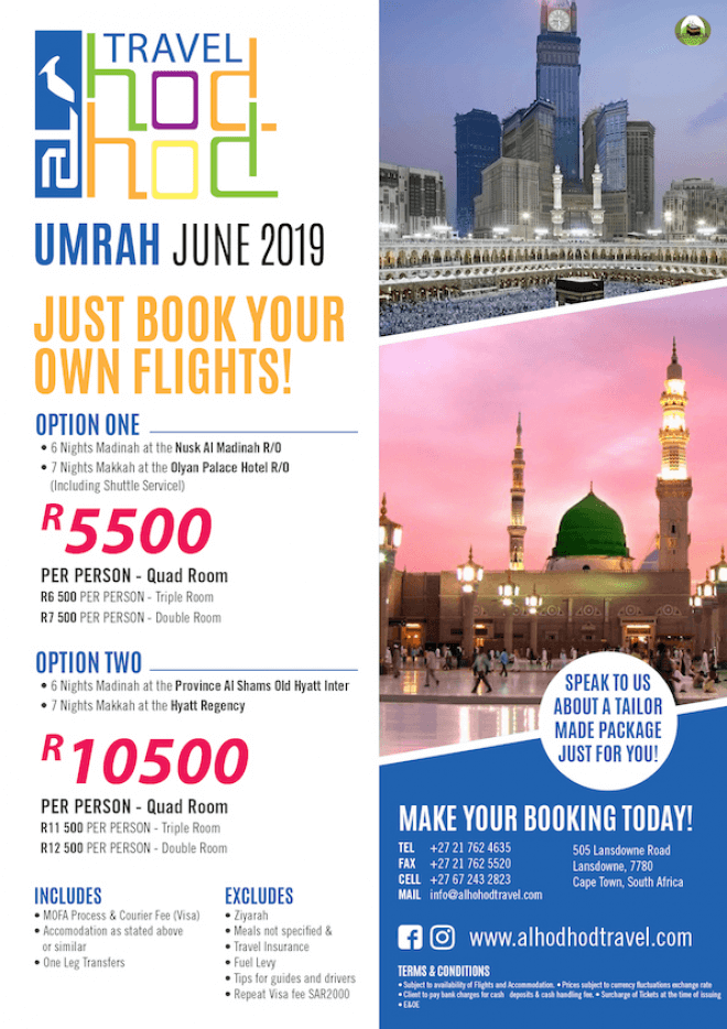 Al Hod Hod - Umrah June 2019 - Option Two | Shawaal / June 2019 Umrah ...