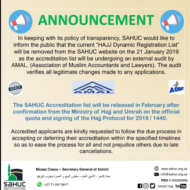 SA Hajj Registration List to Undergo Audit